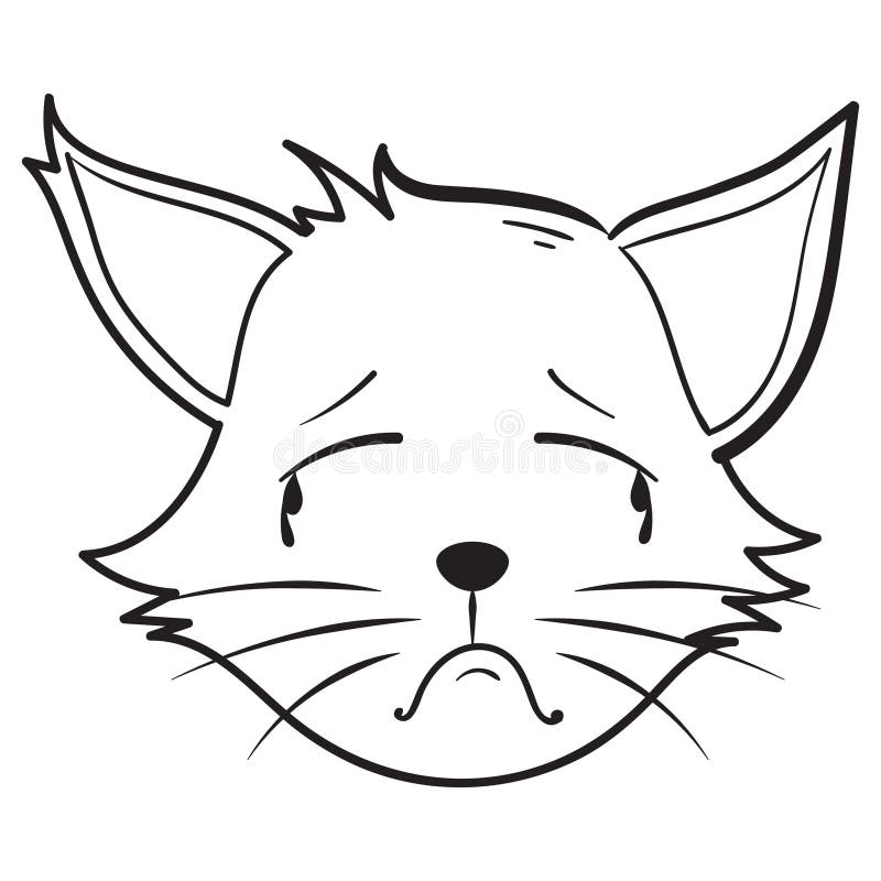 Crying Cat Vector Illustration Decorative Design Stock Vector Illustration Of Characters