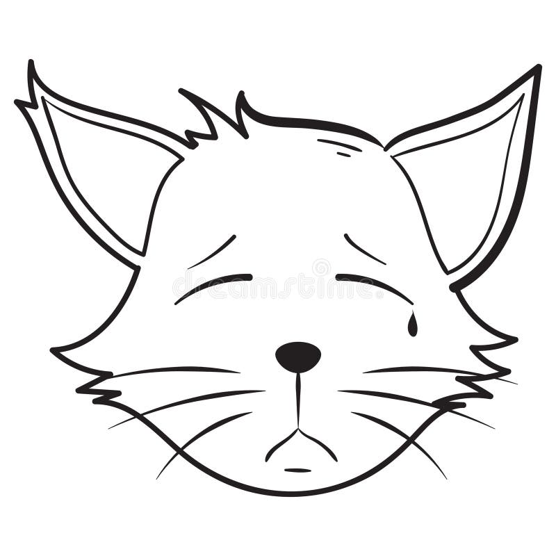 Crying cat stock illustration. Illustration of illustration - 9161605