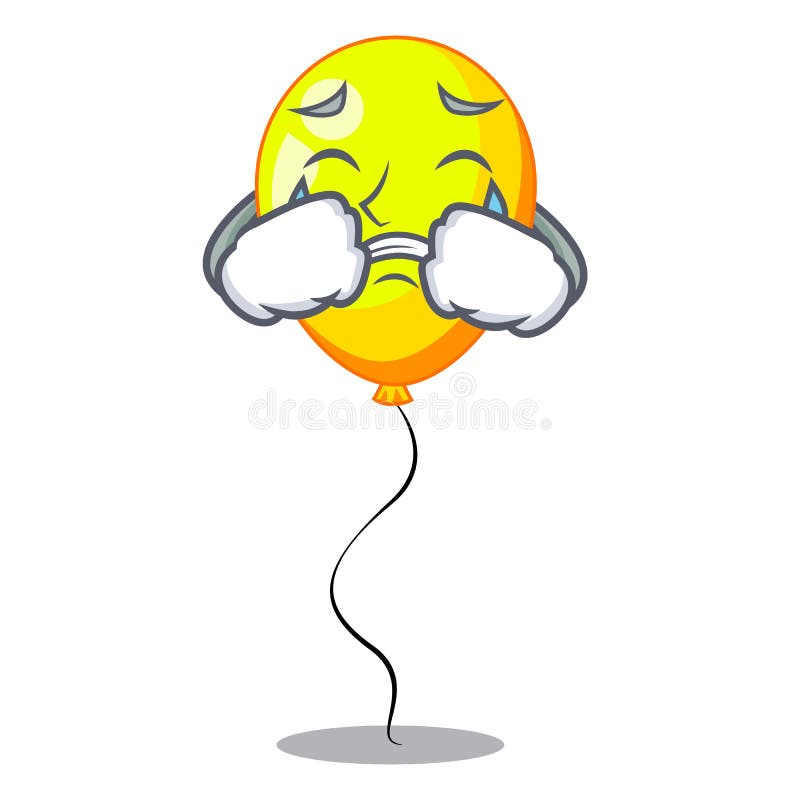 Crying Air Balloon Character Cartoon Stock Vector - Illustration of ...