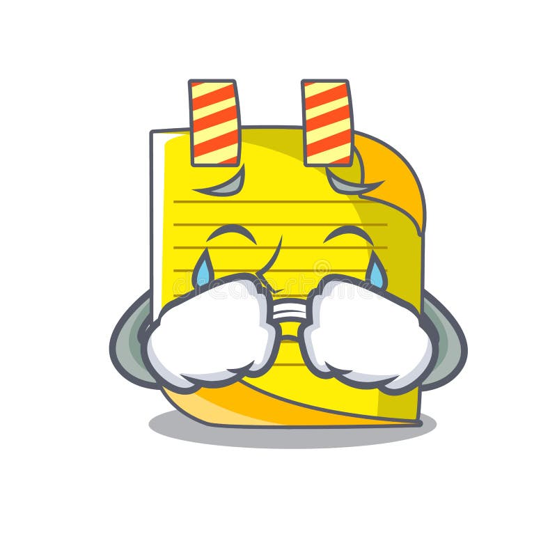 Crying Checked Note Paper Mascot Stock Vector - Illustration of cartoon ...