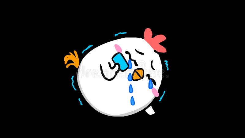 Crying Chicken Egg Animation with Transparent Background Stock Footage ...