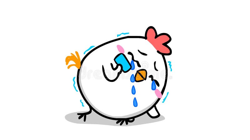 Crying Chicken Egg Animation on Green Screen Stock Video - Video of ...