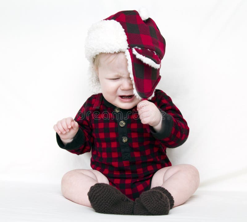 Unhappy Christmas Baby stock photo. Image of caucasian - 16752770