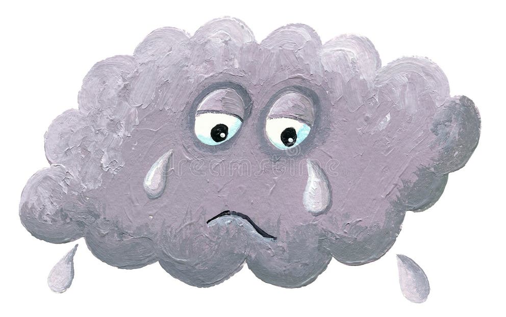 Crying cloud - rainy cloud stock illustration. Illustration of ...