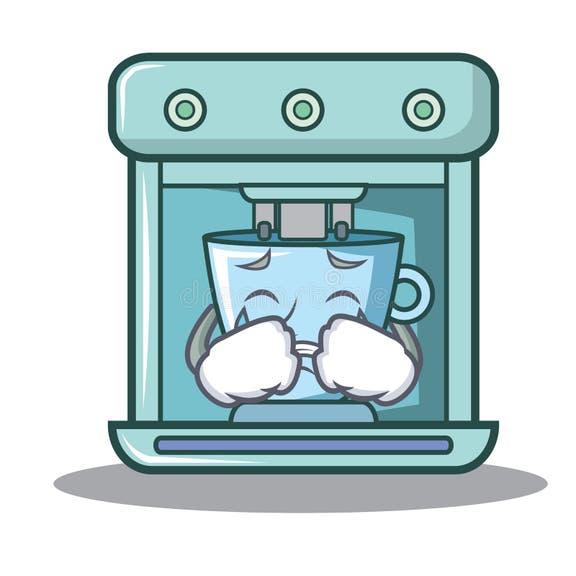 Crying Coffee Maker Character Cartoon Stock Vector - Illustration of ...