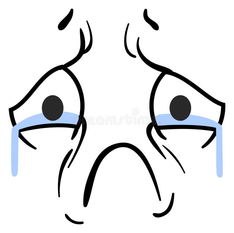 Eyes Full of Tears. Sad Face Expression Stock Illustration ...