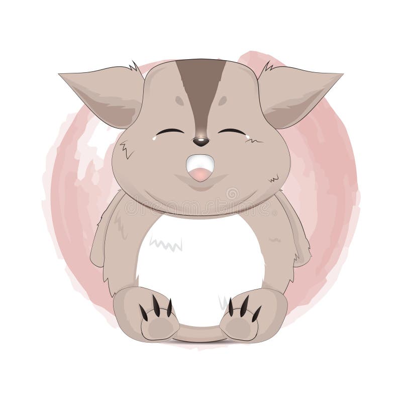 Crying Creature Cartoon. Vector Illustration Decorative Design Stock ...