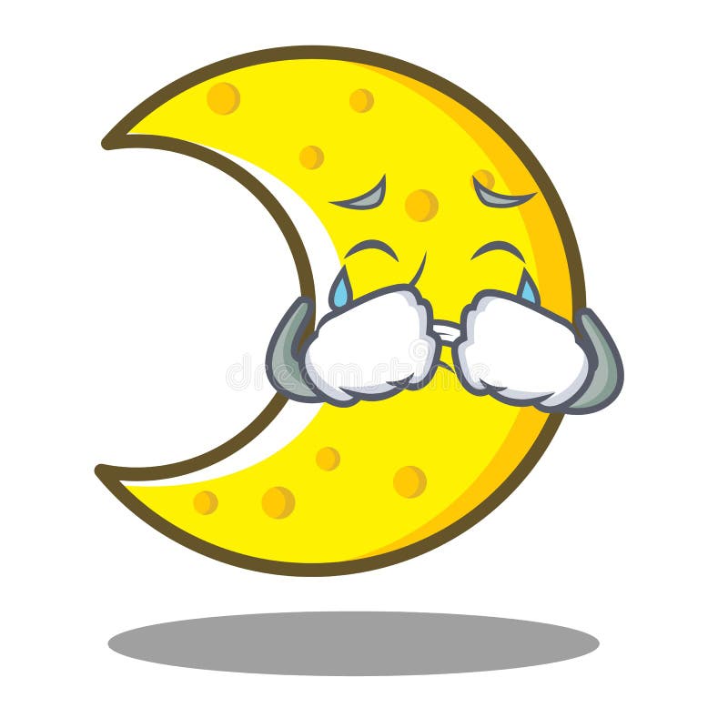 Crying moon stock vector. Illustration of moon, vector - 48434758