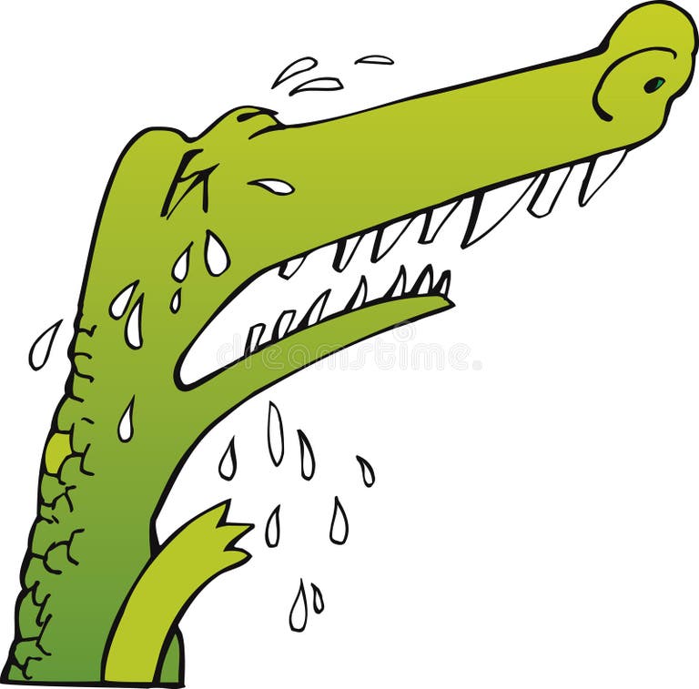 Crying crocodile stock vector. Illustration of comic, tears - 7036136