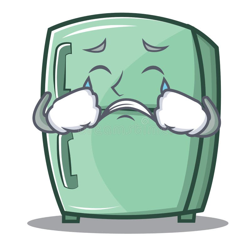 Crying Cute Refrigerator Character Cartoon Stock Vector - Illustration ...