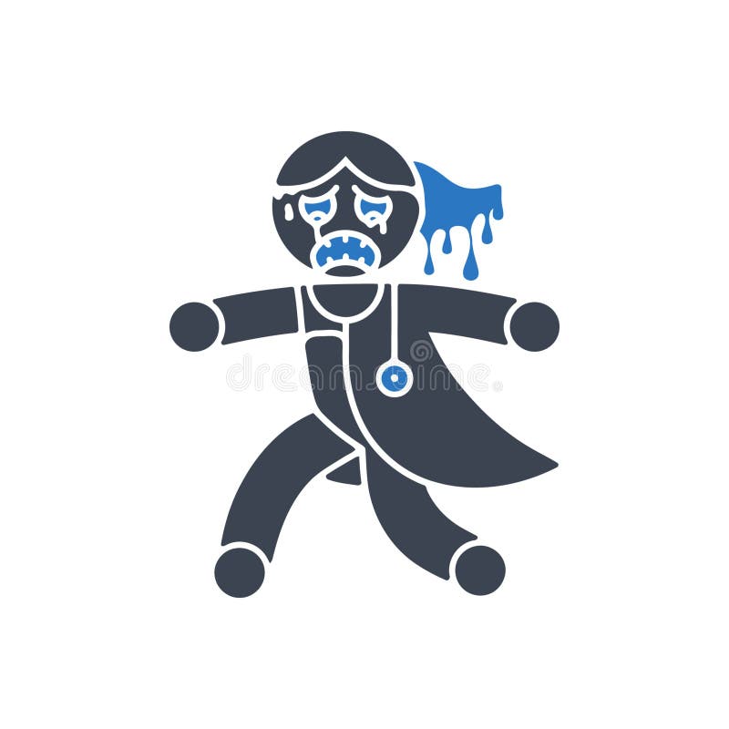 Crying Doctor Running Icon stock vector. Illustration of symbol - 376289869