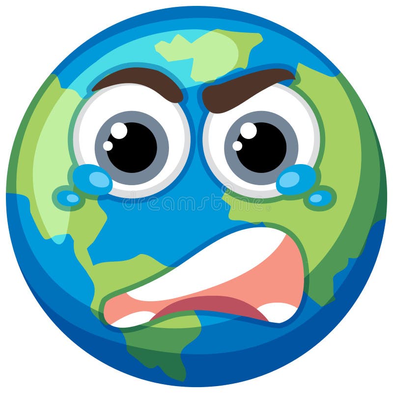 A crying earth cartoon stock vector. Illustration of environment ...