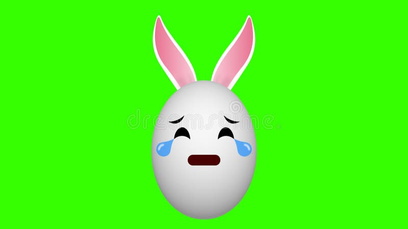 Crying Easter Egg Expression Animation on Green Screen Stock ...