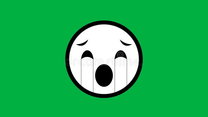 Crying Emoji Expression Isolated on Green Screen Stock Footage - Video ...