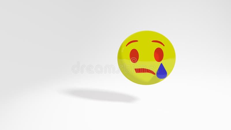 Crying Emoji Isolated on White Background, 3d Rendering Stock ...