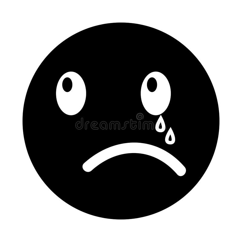 Crying Emoticon Face Kawaii Style Stock Vector - Illustration of ...