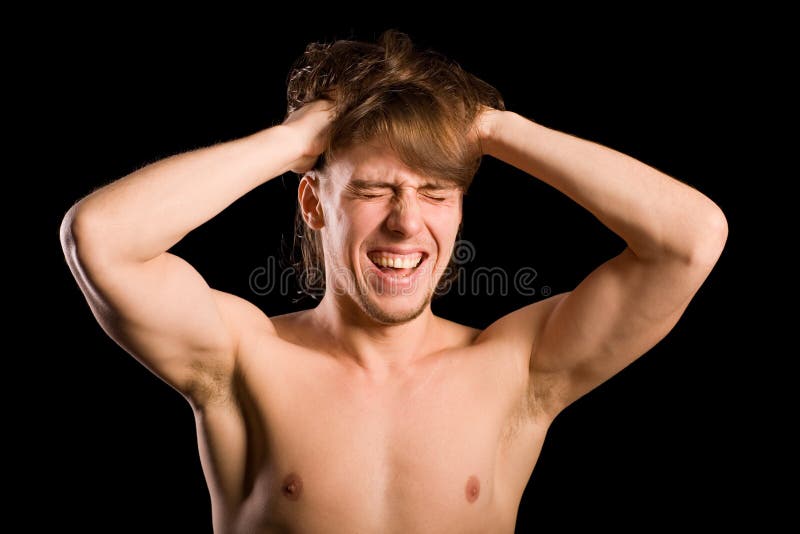 Crying, Emotional Young Man Stock Photo - Image of crying, builder ...