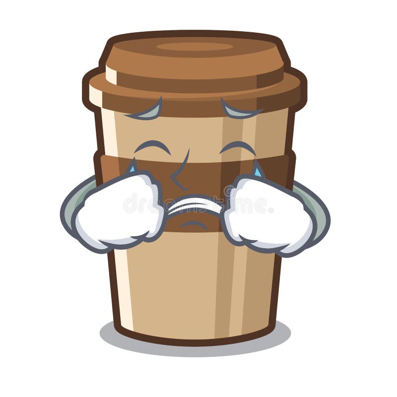 Crying Coffee Bean Mascot Cartoon Stock Vector - Illustration of attack ...