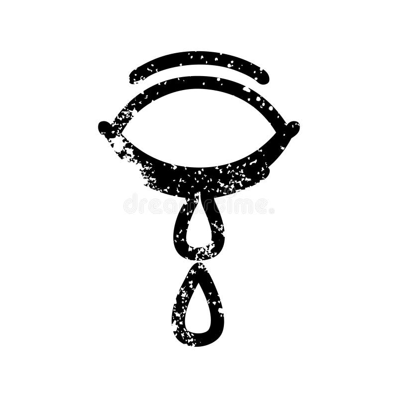 Crying eye distressed icon stock vector. Illustration of clip - 149223633