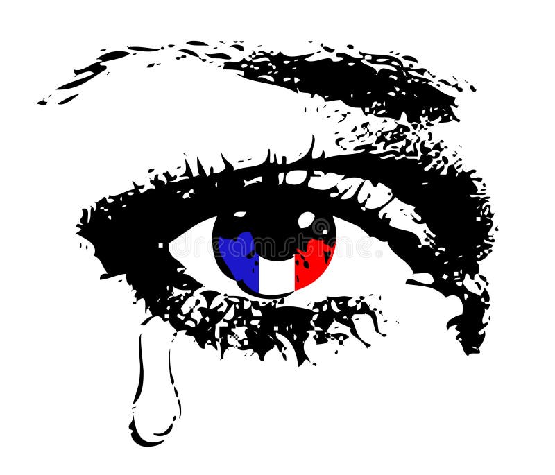 Crying Eye with Flag of France Stock Vector - Illustration of explosion ...