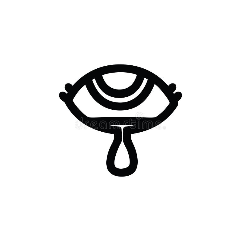 Crying eye icon symbol stock vector. Illustration of mystic - 146081527