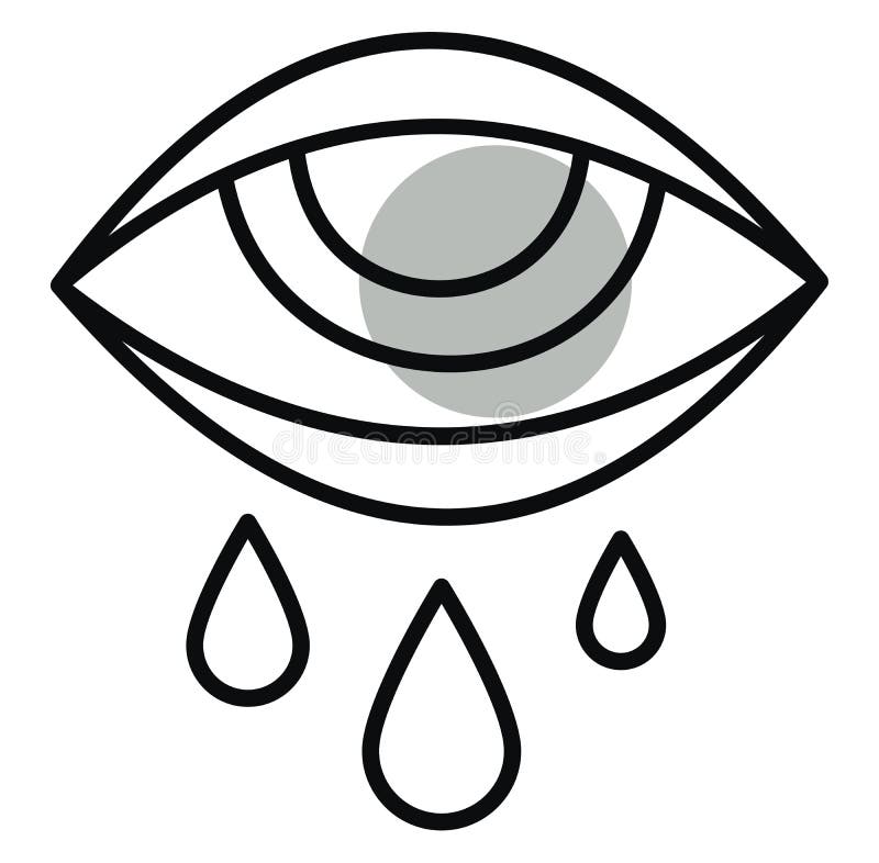 Crying eye, icon stock vector. Illustration of face - 258925857