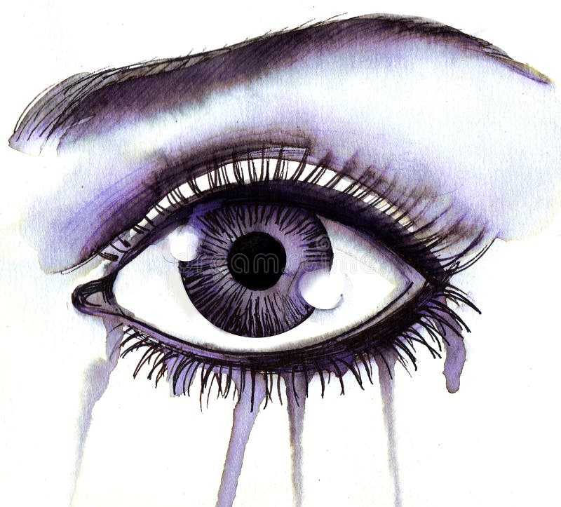 Crying eye stock illustration. Illustration of crying - 99725330