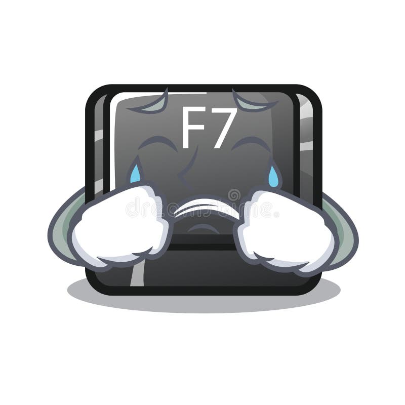 Crying F7 Button Installed in Computer Cartoon Stock Vector ...