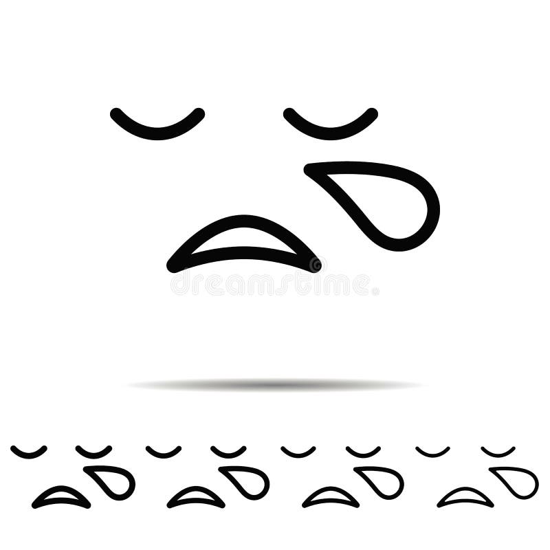 Crying, Face Different Shapes Icon. Simple Thin Line, Outline Vector of ...