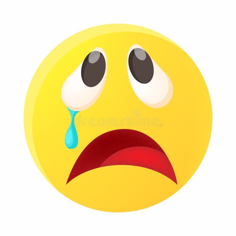 Crying Emoticon Smiley Face Character With Tears Vector Image On Images