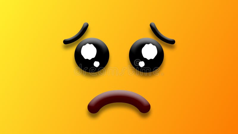 Crying Face Expression on Gradient Colour Background Stock Illustration ...