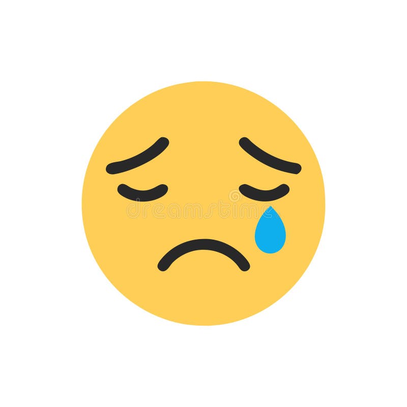 Crying Face Icon for Emotional Expressions Stock Illustration ...