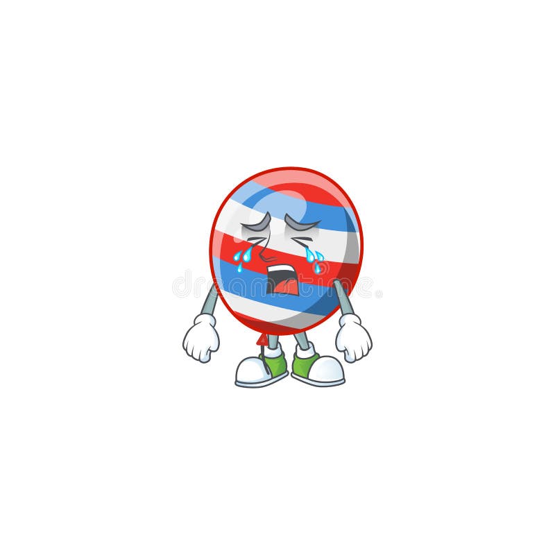 A Crying Face of Independence Day Balloon Cartoon Character Design ...