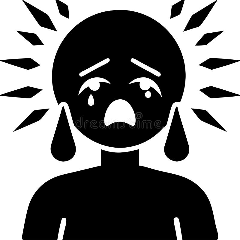 Crying Face with Tears Vector Illustration for Emotional Expression ...