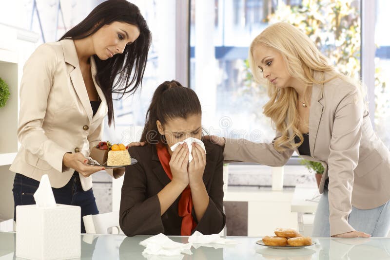 Crying Office Worker Comforted by Colleagues Stock Photo - Image of ...