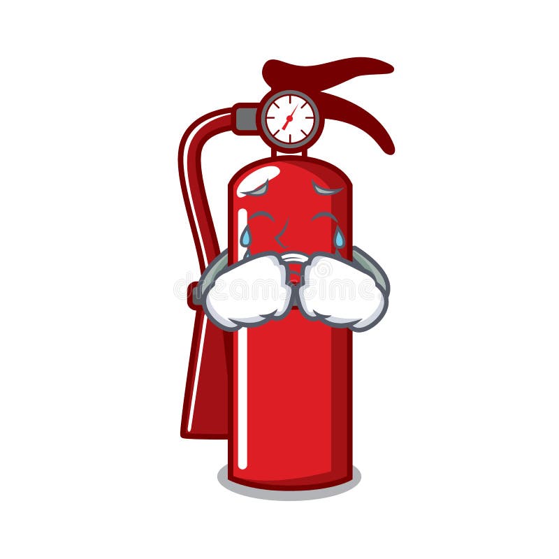 Crying Fire Extinguisher Mascot Cartoon Stock Vector - Illustration of ...