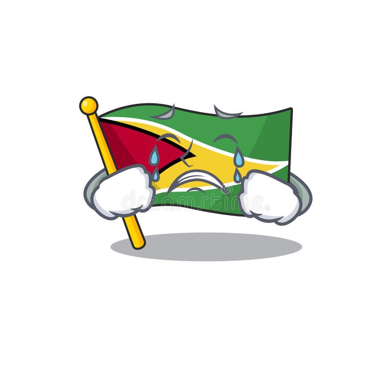 Crying Flag Guyana As with Cartoon Design Stock Vector - Illustration ...