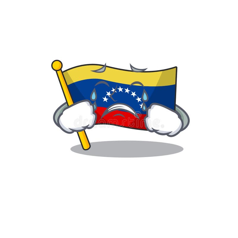 Crying Flag Venezuela Isolated with the Cartoon Stock Vector ...