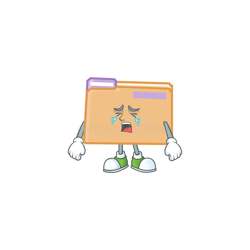 Crying Folder for Storage with Character Shape Stock Vector ...