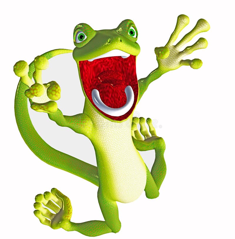 Goofy Gecko with Blank Sign - Includes Clipping Path Stock Illustration ...