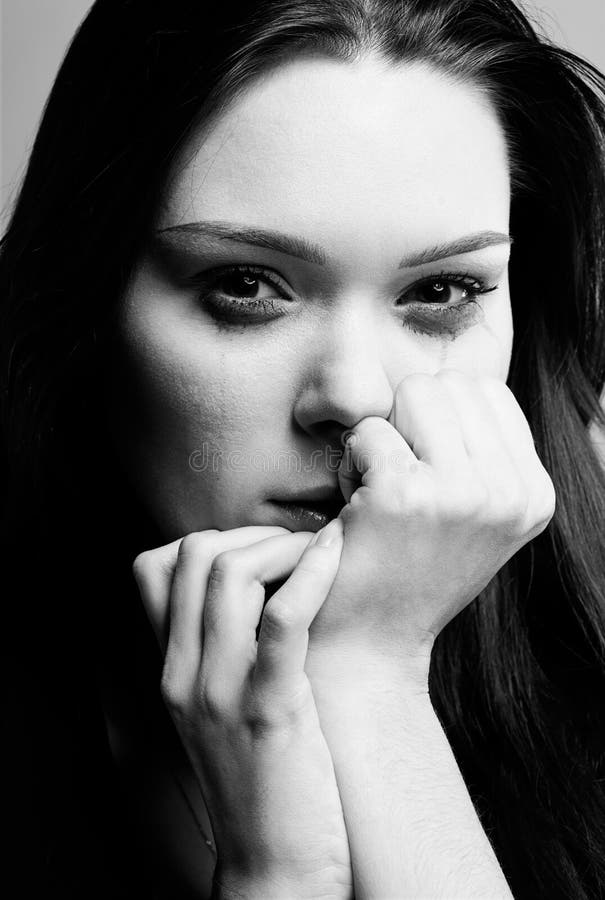 Crying baby on the snow stock image. Image of girl, emotion - 4887151
