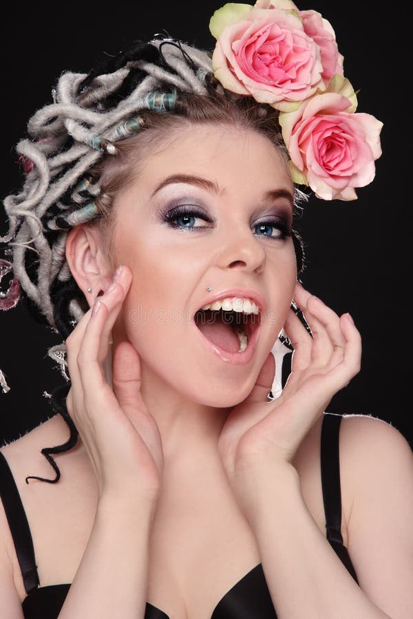 Smiling girl with dreads stock photo. Image of girl, diversity - 14086554