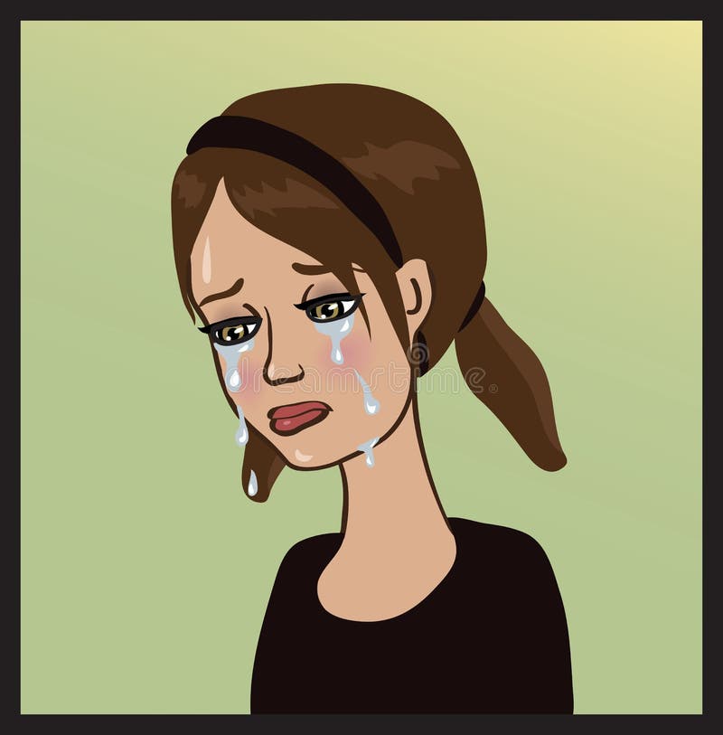 Crying girl stock vector. Illustration of feelings, ears - 24733897