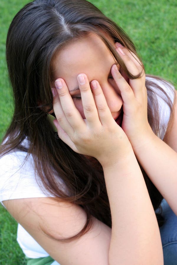 Crying Girl stock image. Image of latino, hands, head, latina - 915831