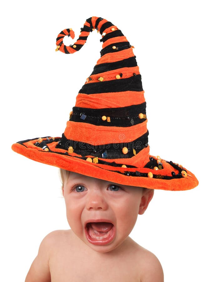 Crying Halloween baby stock photo. Image of expression - 34165302