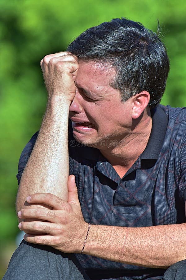 Crying Handsome Male stock photo. Image of emotion, attractive - 111465198