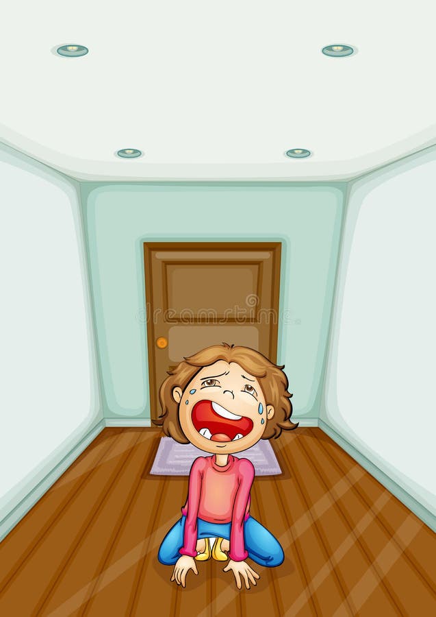 Crying at home stock illustration. Illustration of female - 27179161