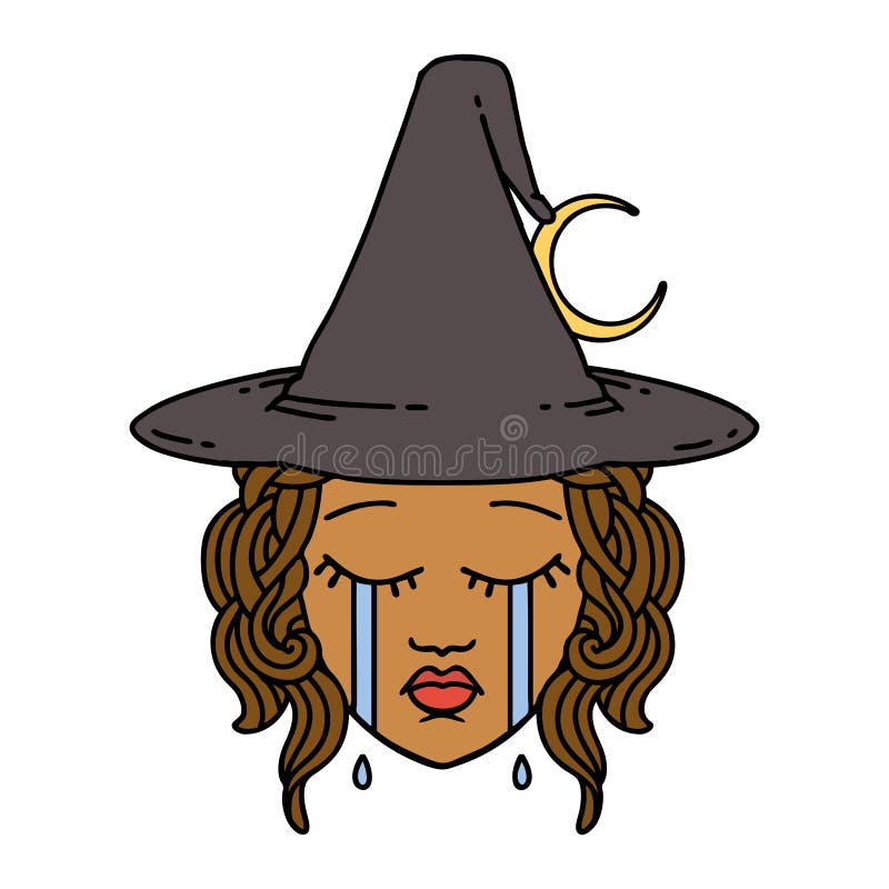 Crying Human Witch Character Illustration Stock Vector - Illustration ...