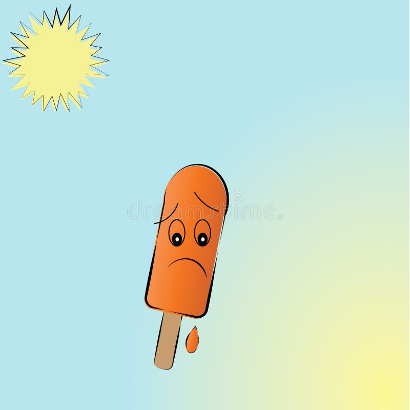 Ice cream crying cartoon stock vector. Illustration of emoticon - 133618357