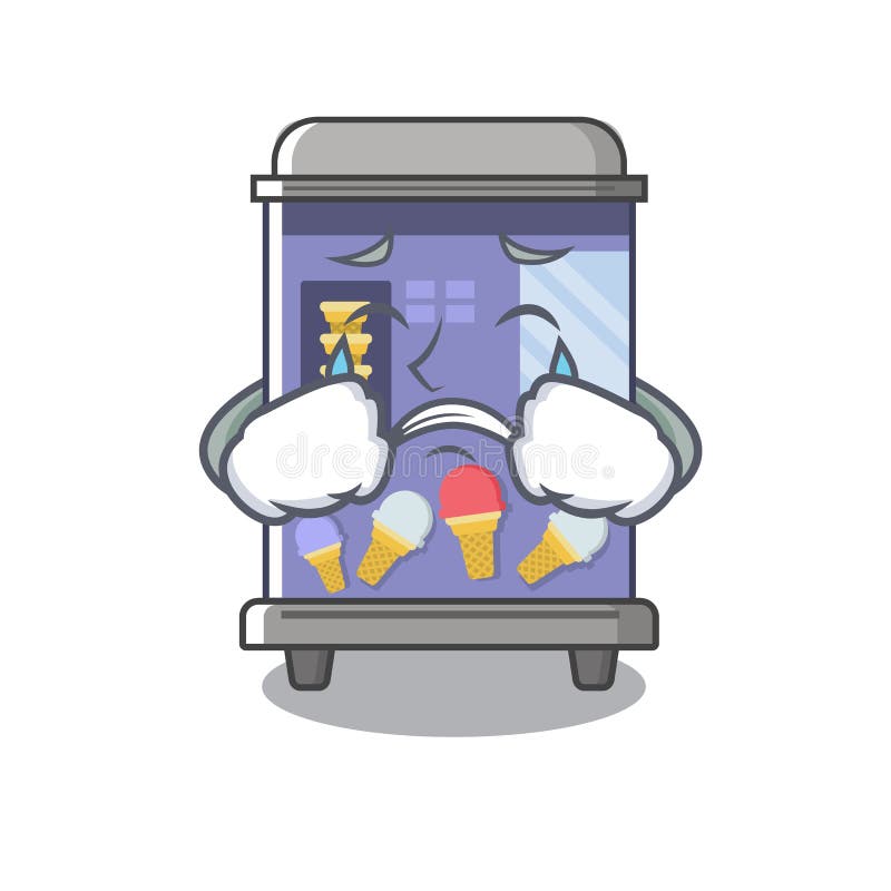 Crying Vending Machine Next To Character Door Stock Vector ...